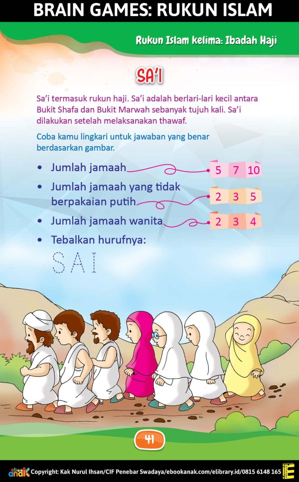 Rukun Islam Kelima: Ibadah Haji; Sai - elibrary.id